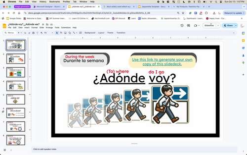 TPRS Slides for el verbo ir, ¿Adónde vas? by Mister Señor's Store