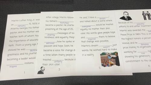 Martin Luther King Jr. Adaptive Writing and Vocabulary Special Education