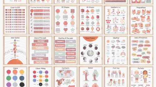 30 Classroom Posters Educational Wall Art Preschool Learning Playroom ...