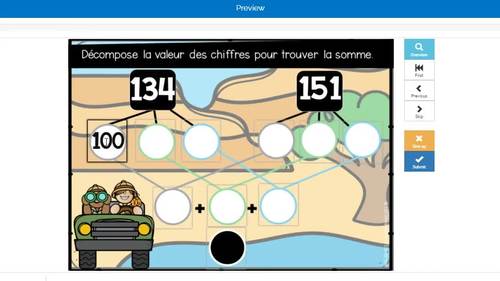 French Math Boom Cards I Decompose Numbers triple digit Addition Bonds