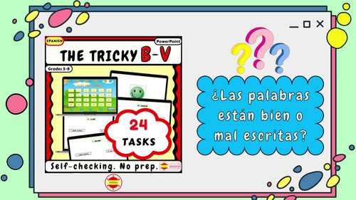 Spanish Spelling Practice Letters B - V No-prep Digital Game Ortografía ...