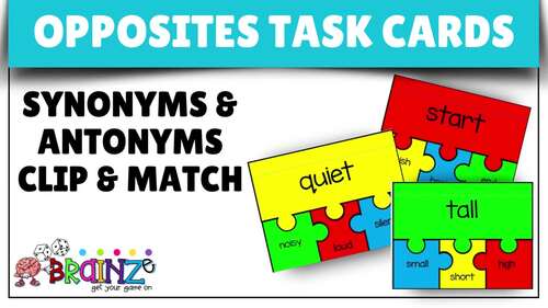 Opposites Puzzle Match Game | Literacy Center Activity for Kindergarten ...