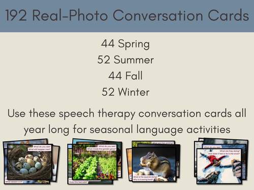 Seasonal Conversation Cards Bundle | Real Photos | Speech Therapy