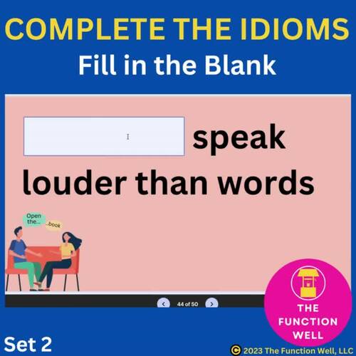 Complete the Idioms (Aphasia Task, Memory Activity) Adult Speech ...