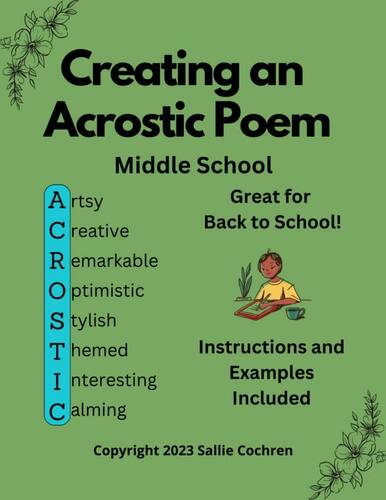 Poetry Activity: Creating an Acrostic Poem (Middle School Poetry)