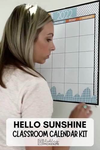 Hello Sunshine Classroom Decor | Flip Calendar and Wall Calendar Kit ...