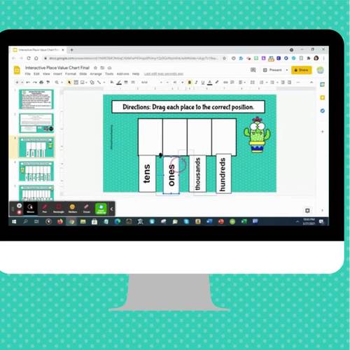 Place Value Charts--Interactive Google Slides by Picket Fence Teaching