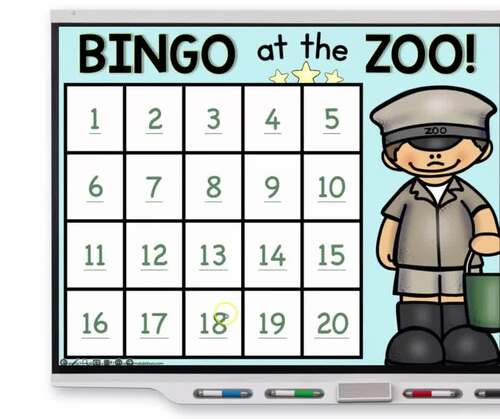 BINGO Numbers 1-20 Teen Numbers Kindergarten Math Game Digital Printable