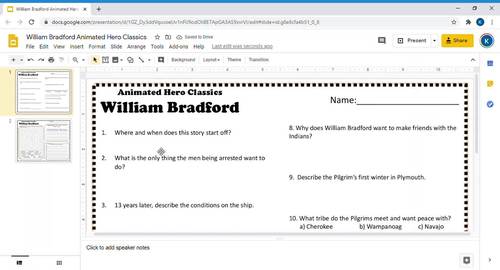 William Bradford First Thanksgiving Animated Hero Classics Cartoon Video