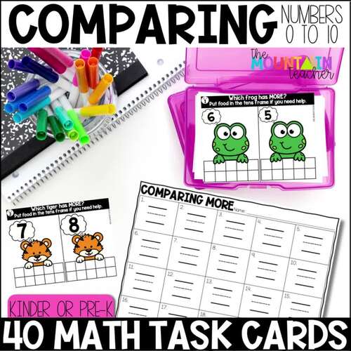 Comparing More Numbers to 10 Activities - Kindergarten Math Centers ...