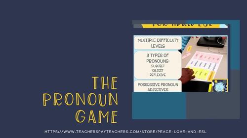 The Pronoun Game by Opportunity Knocks - English Resources | TPT
