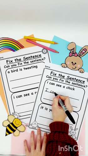 Spring Writing Worksheets Kindergarten Sentence Building Structure ...