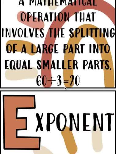 Math Alphabet Posters Boho Rainbow Math ABCs Line | Vocabulary Decor