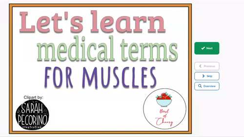 Boom Cards Muscle Medical Terminology by Bowl of Cheery | TPT