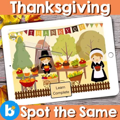 Thanksgiving Spot the Same Visual Discrimination Boom Cards by Teacher ...