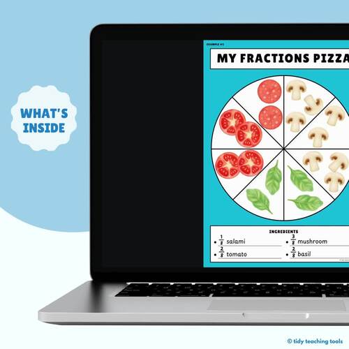 My Fractions Pizza Low Prep Maths Craft Year 1-2 by tidy teaching tools