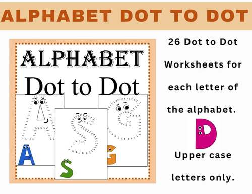 Alphabet Dot to Dot Coloring Pages- Dot to Dot Worksheets | TPT