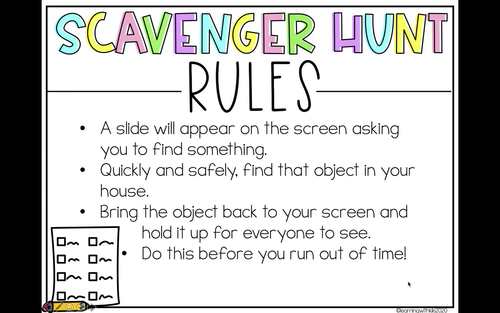 Scavenger Hunt Virtual Game for Google Meet or Zoom by Learning with Kiki