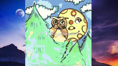 Owl And The Moon Color-by Numbers - Fun Animal Painting! by Fairychamber