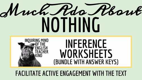 Much Ado About Nothing Close Reading Analysis Worksheets and Answer ...