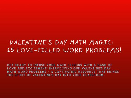 Valentine's Day 1st Grade Math: 15 Word Problems Addition and Subtraction