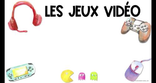 French Video Game Themed Google Slides Template | Distance Learning