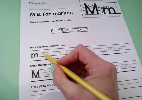 Handwriting Practice Worksheet Activity Letter M by Literacy Fundamentals