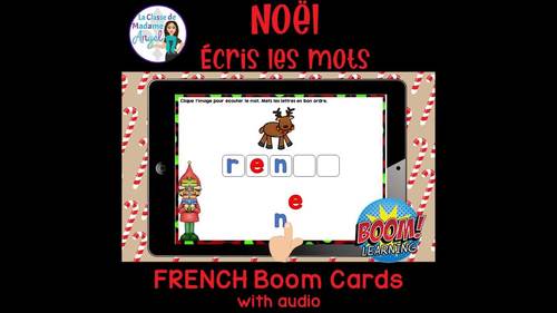 Noël: French Christmas Digital Task Cards for Spelling- BOOM CARDS