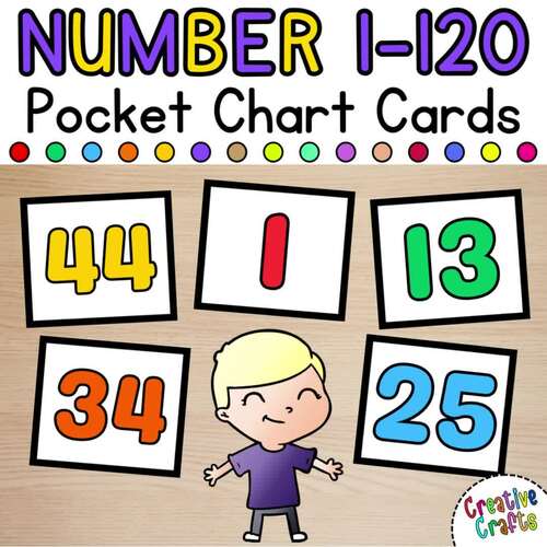 Counting to 120 Chart Number Pocket Chart Cards, Bulletin Board ...