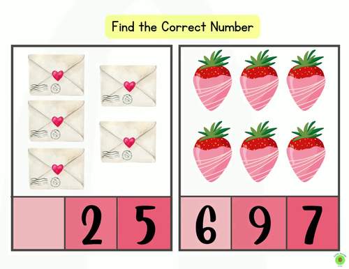 Valentine's Day Theme Fun Counting and Number Recognition Activity Pages