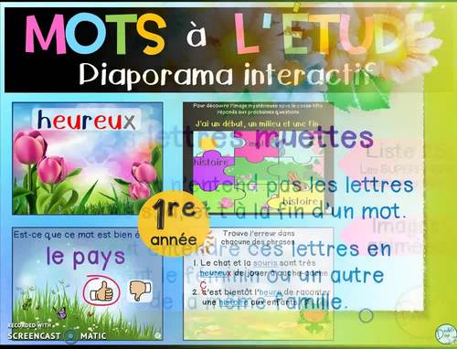French Interactive Word Work| Activité interactive printemps -Mots à l ...