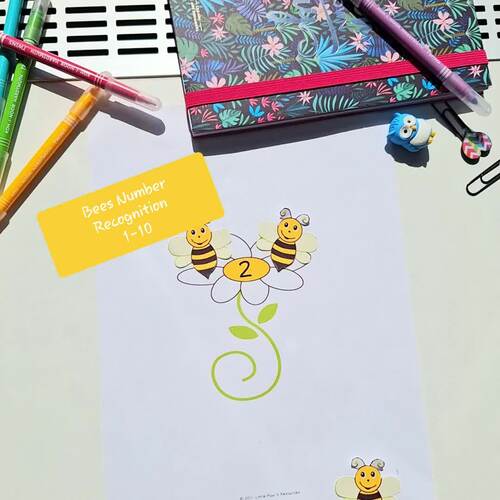Bees Number Recognition 1 - 10 by Little Paws Resources | TPT