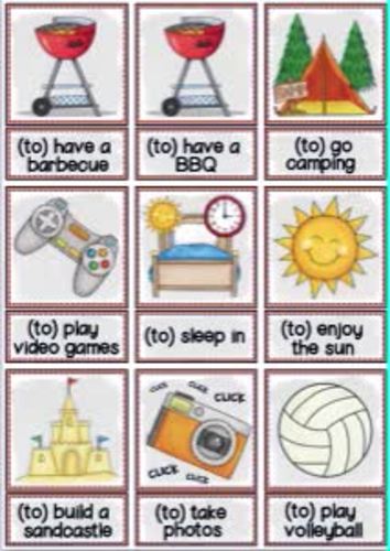 SUMMER ACTIVITIES - Picture + Word Cards (ESL/EFL) by My Teaching Factory