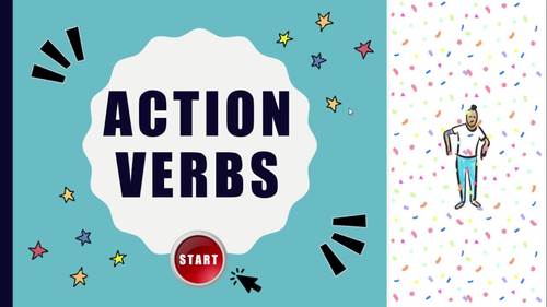 Action Verbs Interactive Presentation by White Cat | TPT