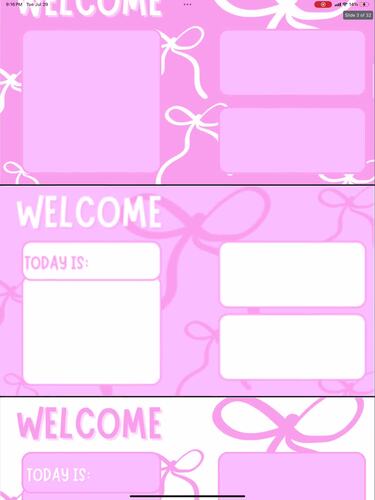 Daily Classroom Slides l Pink Bow Theme l Google Slides | TPT