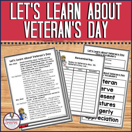 Veteran's Day Partner Play, Veteran's Day Fluency Activity | TpT