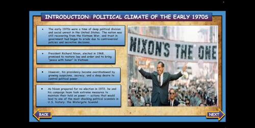 The Watergate Scandal Powerpoint and Resignation of President Nixon. L91.