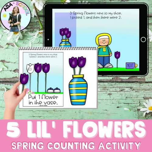 Spring Preschool Counting Craft and Activity with Adaptive Book 5 ...