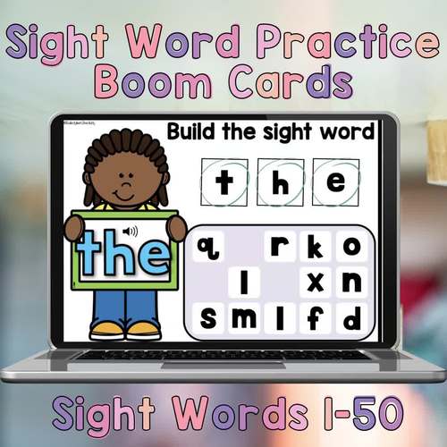 Kindergarten Sight Word Practice Boom Cards by Suburban Teacher | TPT