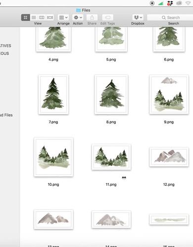 Rustic Watercolor Forest Pine Christmas Trees Hills Woodland Nature ...