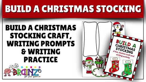 Build a Christmas Stocking Cut & Paste Craft & Writing Activities by ...