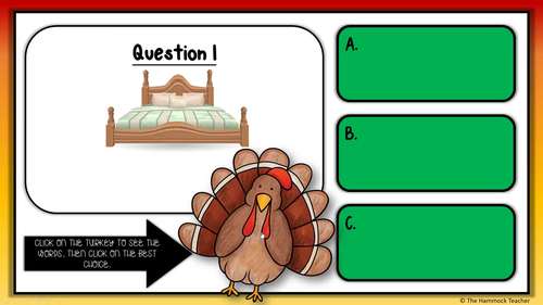Thanksgiving Turkey Sight Word Review Game in No Prep Power Point