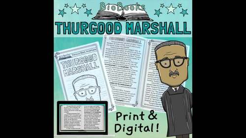 Thurgood Marshall Biography Reading Passage Activity Booklet PRINT and ...
