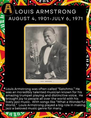 25 Black History Famous Black Musicians Classroom Poster Music Bulletin ...