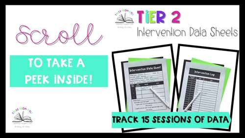 Tier 2 Intervention Log & Data Sheet - Intervention Forms for Teachers