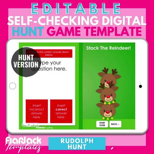 Rudolph Hunt Google Slides PowerPoint Editable Game Template | TPT
