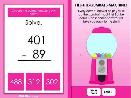 Subtraction to 1000 Digital Math Game for PowerPoint ™ by Bright Minds ...