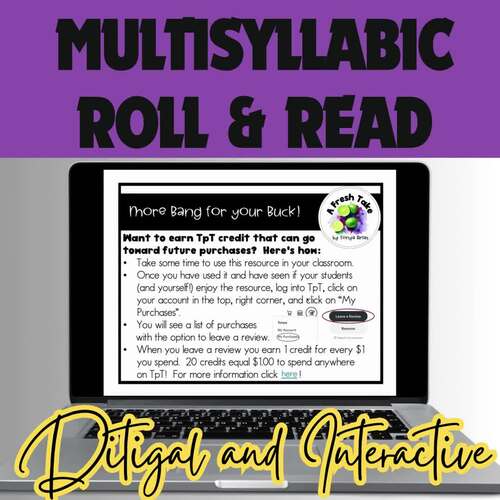 Digital Multisyllabic Words/Sentences Roll & Read |Decoding Game| Mixed ...