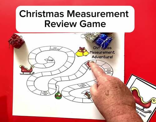 CHRISTMAS Themed MEASUREMENT REVIEW GAME BOARD Practice Activity