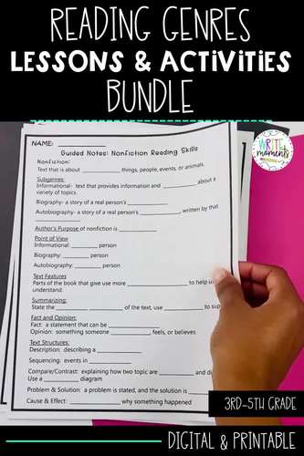 Reading Genres Lessons and Activities by Write Moments | TPT